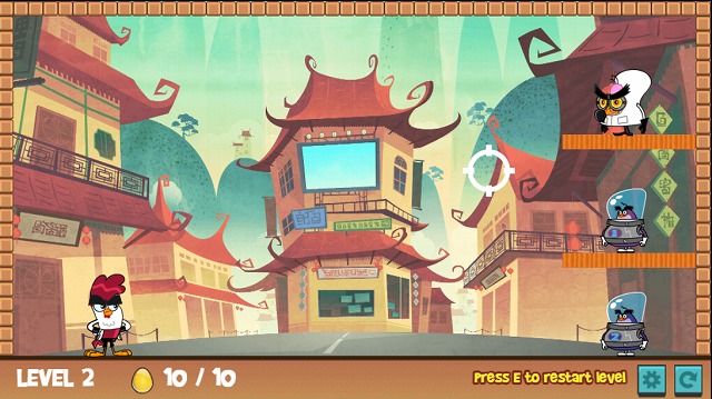 暇つぶしブラウザミニゲーム！ | Chuck Chicken:The Magic Egg かわいい鶏のシューティングゲーム